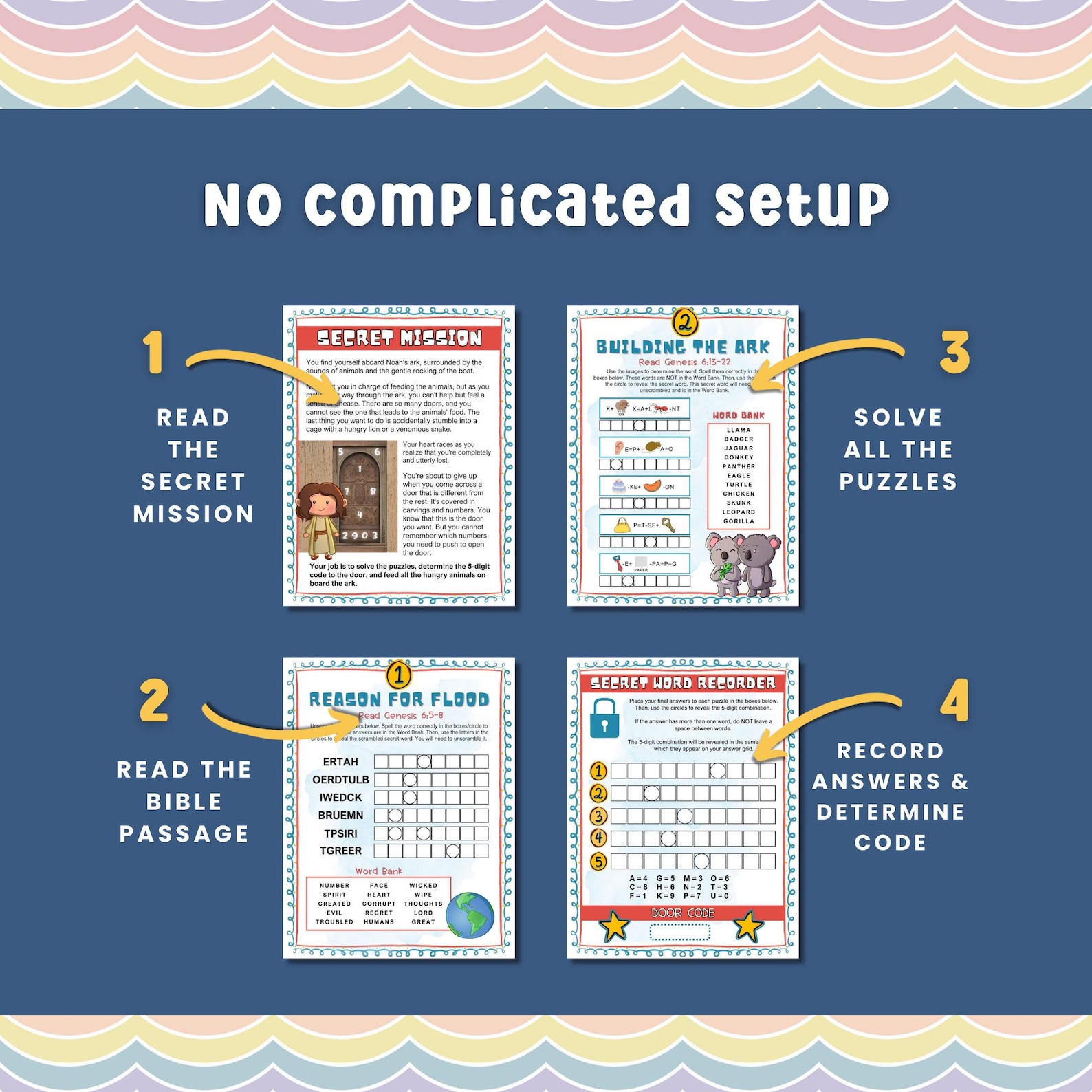 Bible Escape Room for Kids Noahs Ark Escape Room Christian Kid Bible ...