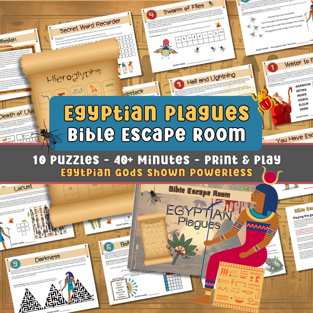 Bible Escape Room With Moses and the Plagues of Egypt Print and Play ...