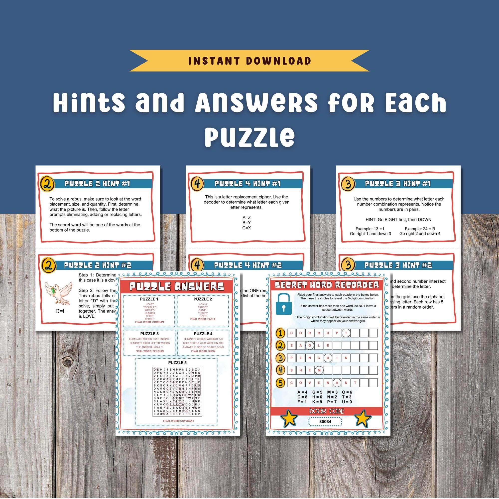 Bible Escape Room for Kids Noahs Ark Escape Room Christian Kid Bible ...