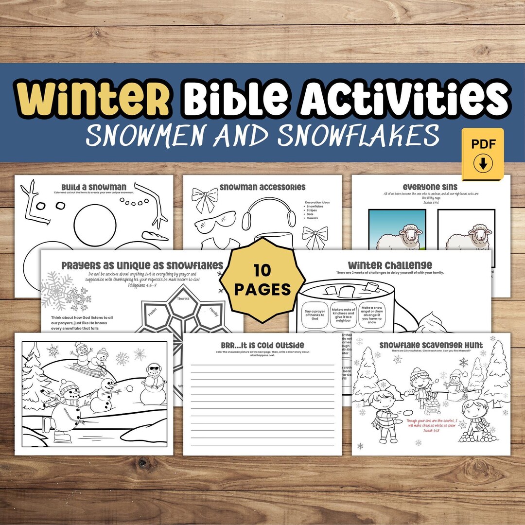 Winter Bible Activity Sheet Printable Sunday School Classroom Resource ...