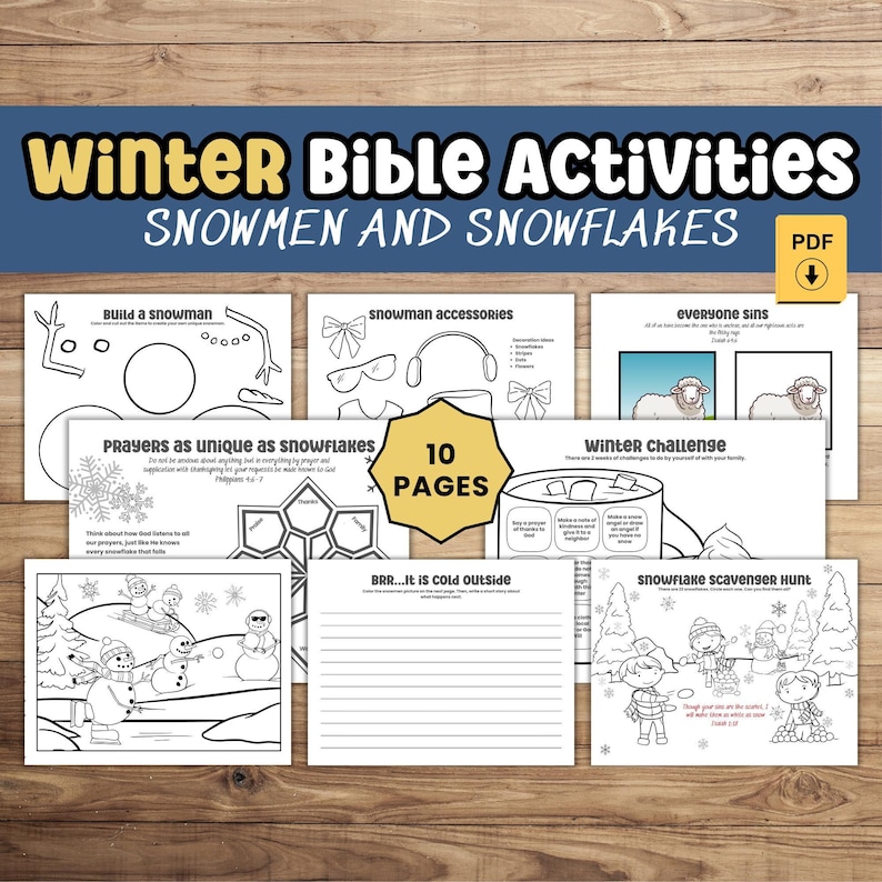 Winter Bible Activity Sheet Printable Sunday School Classroom Resource ...