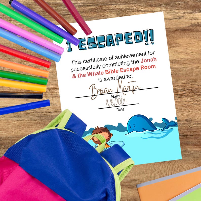 Escape Room Bible Puzzle for Jonah and the Whale Bible Escape Room for ...