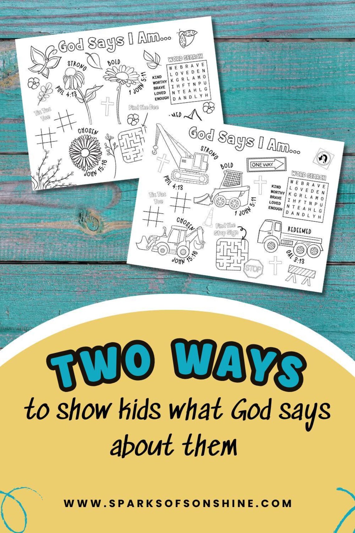 Kids Activities Printable Bible Activity God Says I Am Loved Spring ...