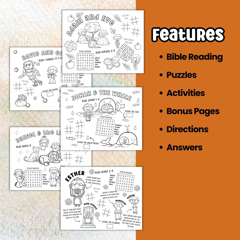 Kid Activities Printable Bible Coloring Page Old Testament Activity ...