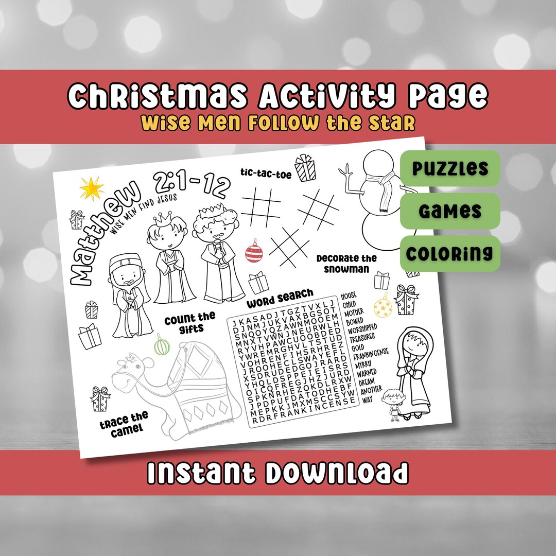 Christmas Activity Sunday School Kids Nativity Advent Wise Men Follow ...