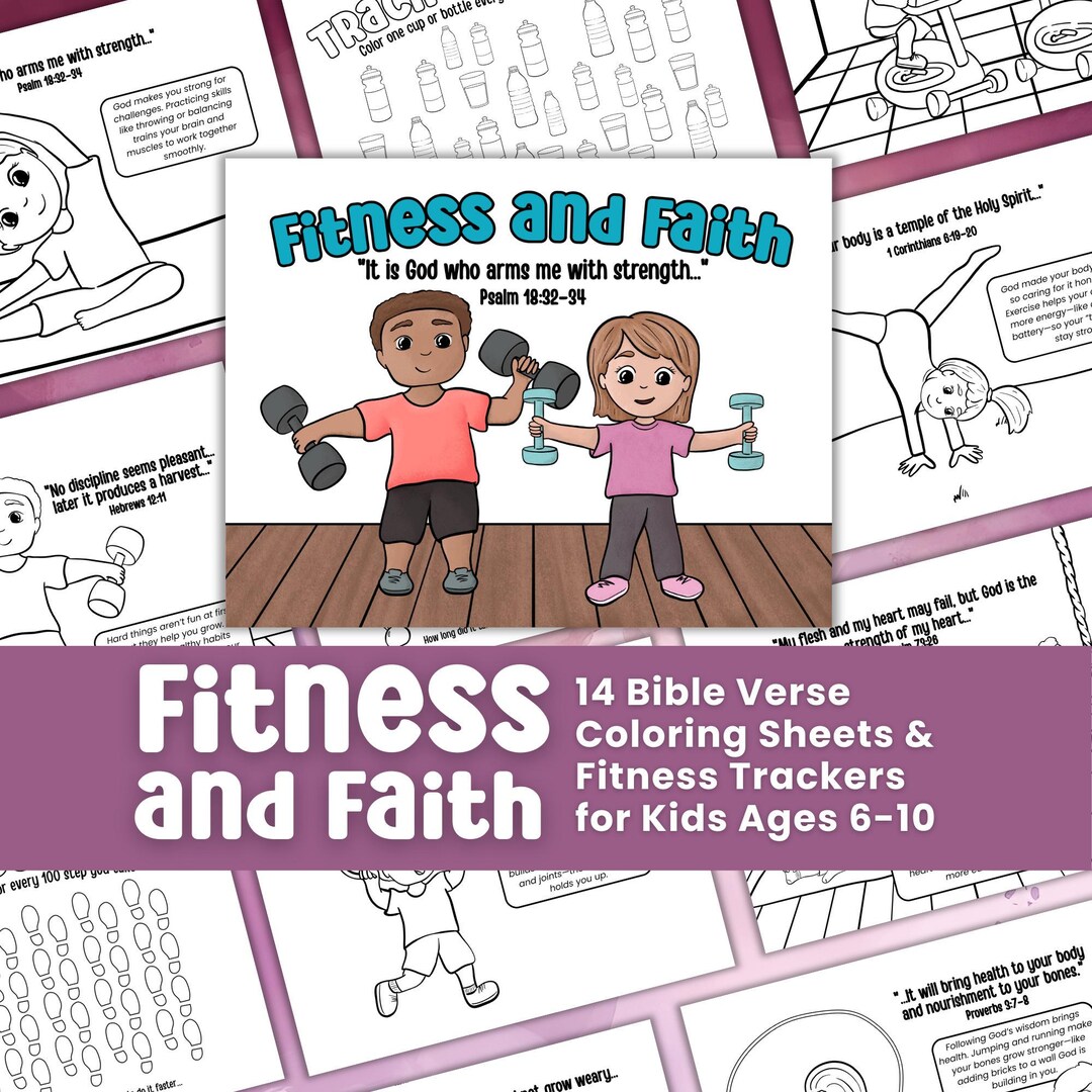 Christian Fitness Printable Devotional Exercise Coloring Page Bible ...