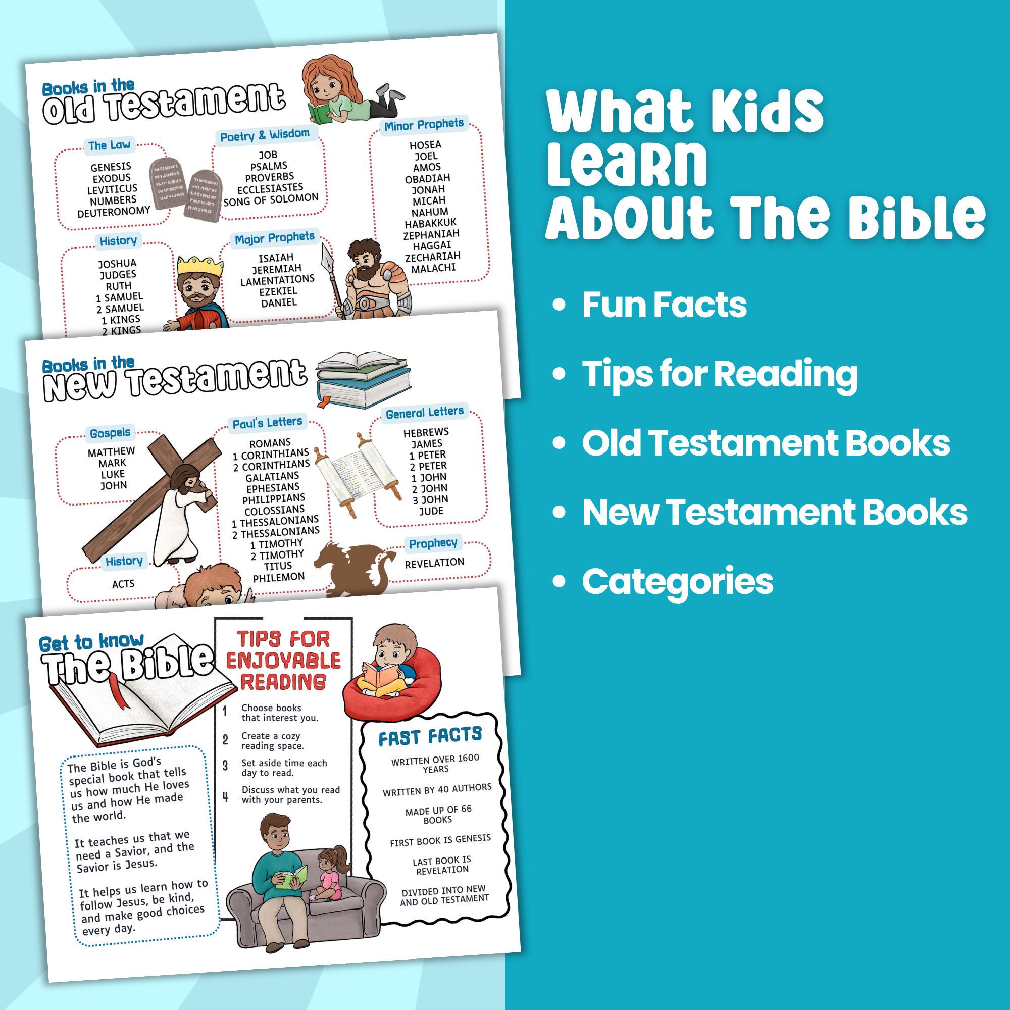 Learn About Bible Printable Activity. Teach Children Books of Bible ...