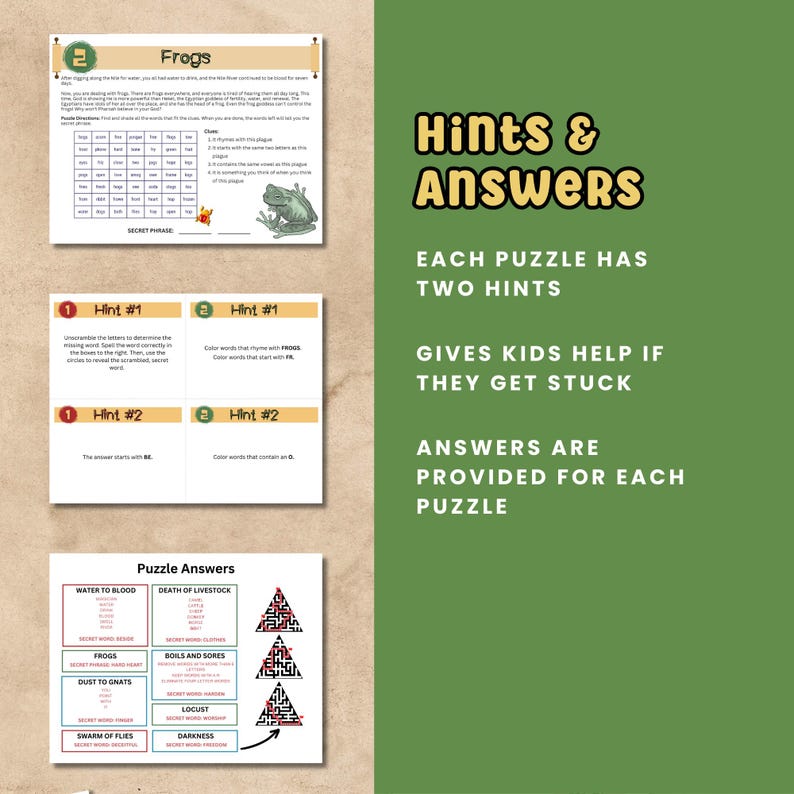 Bible Escape Room With Moses and the Plagues of Egypt Print and Play ...