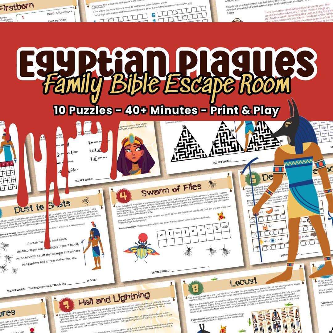 Bible Escape Room Puzzle Game Night Printable Christian Family Activity ...
