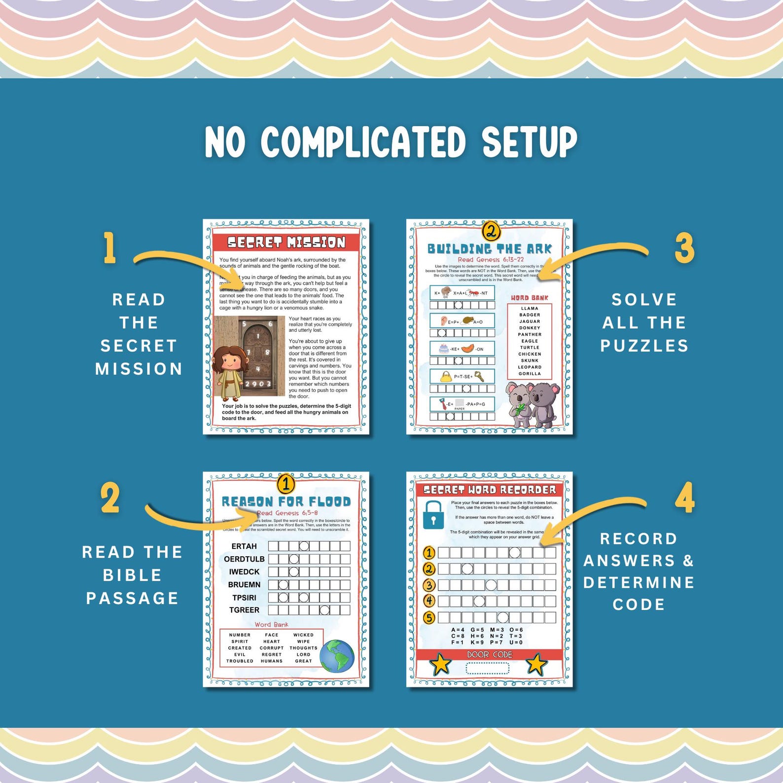 Bible Escape Room for Kids Noah's Ark Escape Room Genesis Escape Room ...