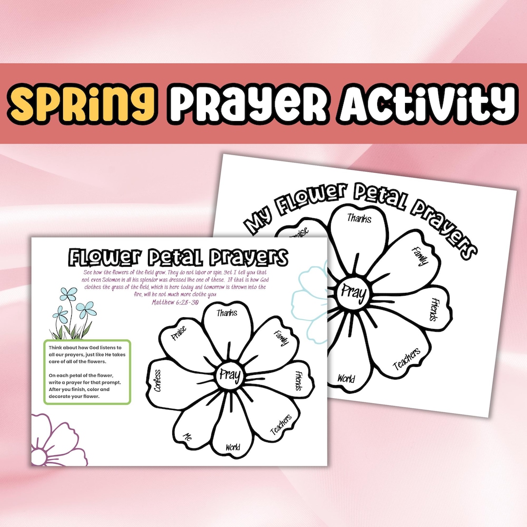 Spring Bible Kids Activity Prayer Template for Kid Printable Activity ...