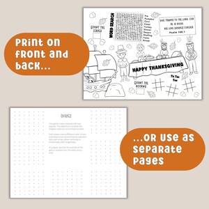 Thanksgiving Bible Printable Christian Activity Sheet Download Digital ...