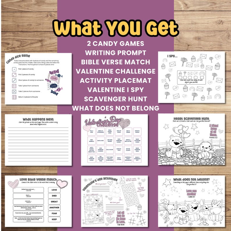 Gods Love Kid Bible Activity Sheet Valentine Day Party Game Kid Sunday ...