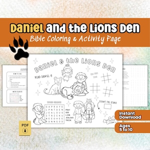Kid Activities Printable Bible Coloring Page Daniel and the Lions Den ...
