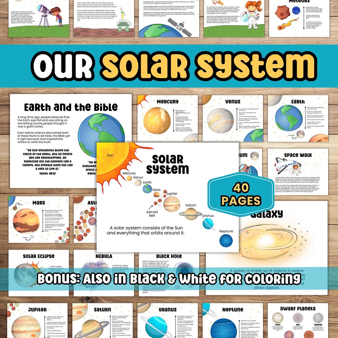 Outer Space Kids Book Solar System Fun Facts About Space in Bible ...