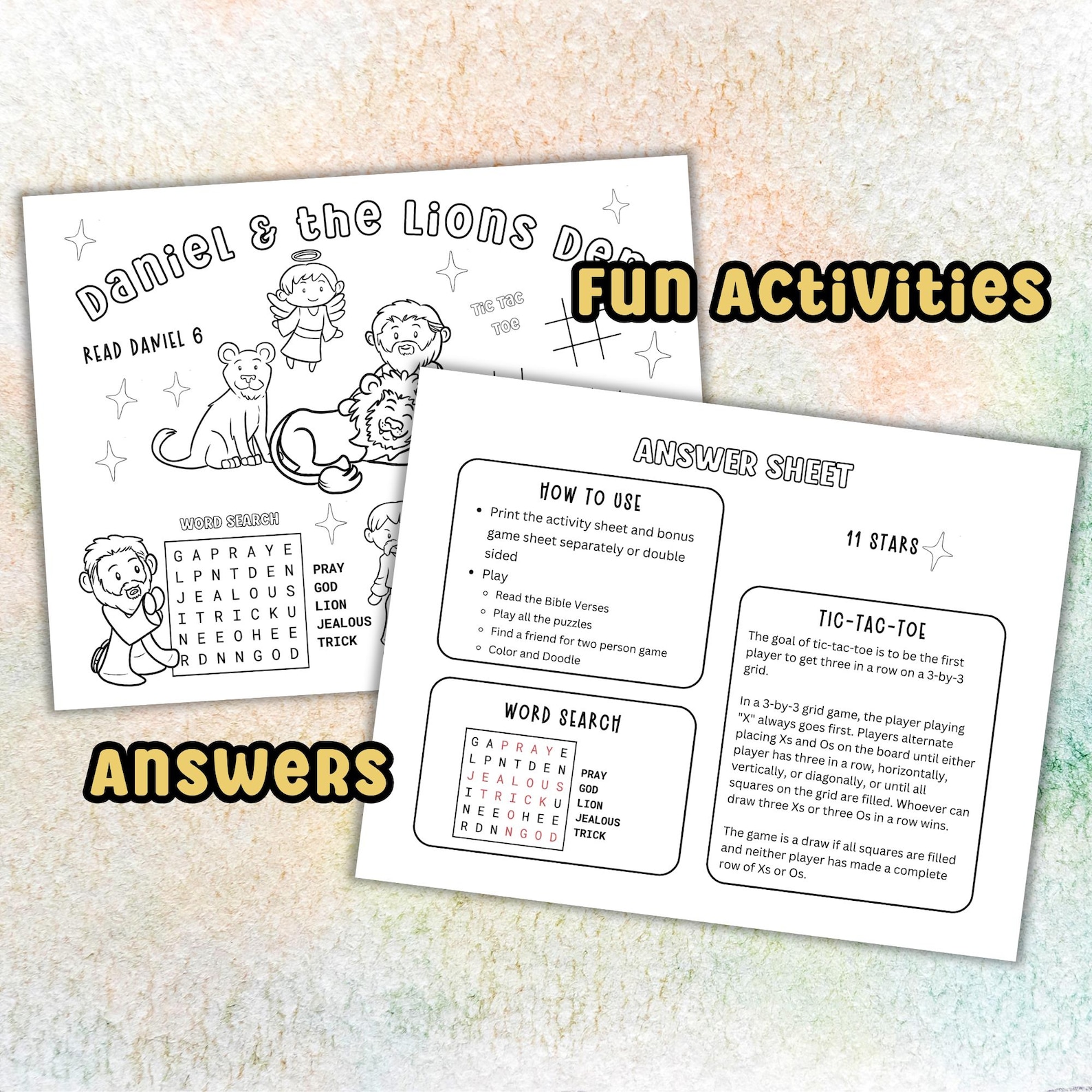 Kid Activities Printable Bible Coloring Page Daniel and the Lions Den ...