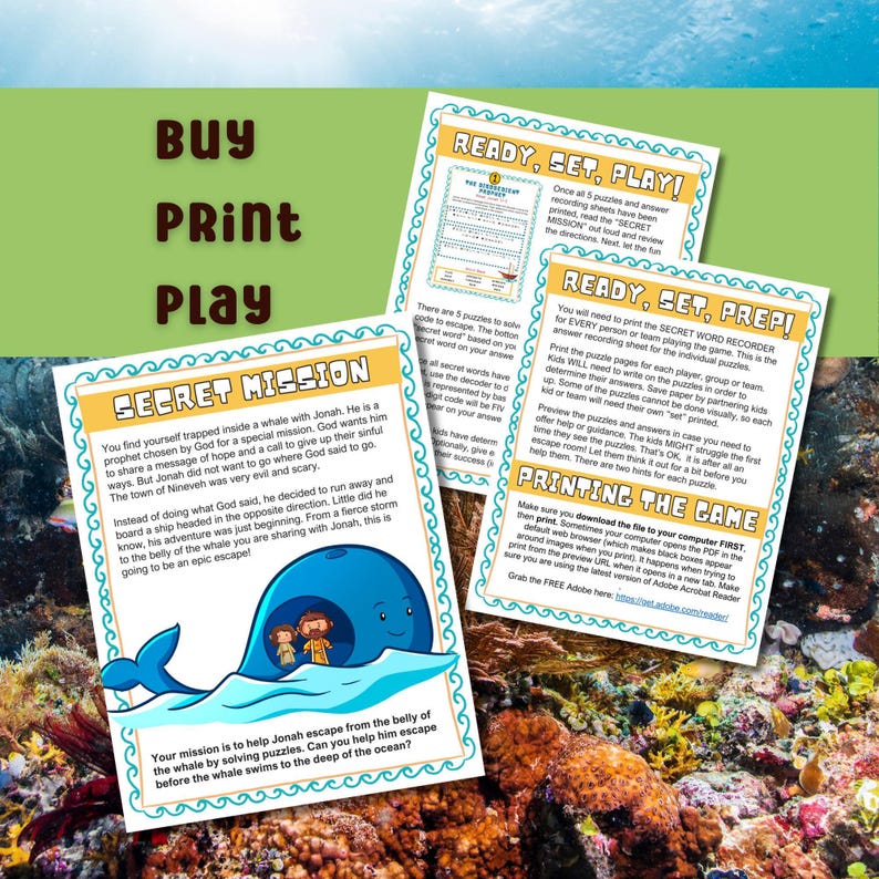 Bible Escape Room Puzzle Printable Religious Game Kids Church Mystery ...