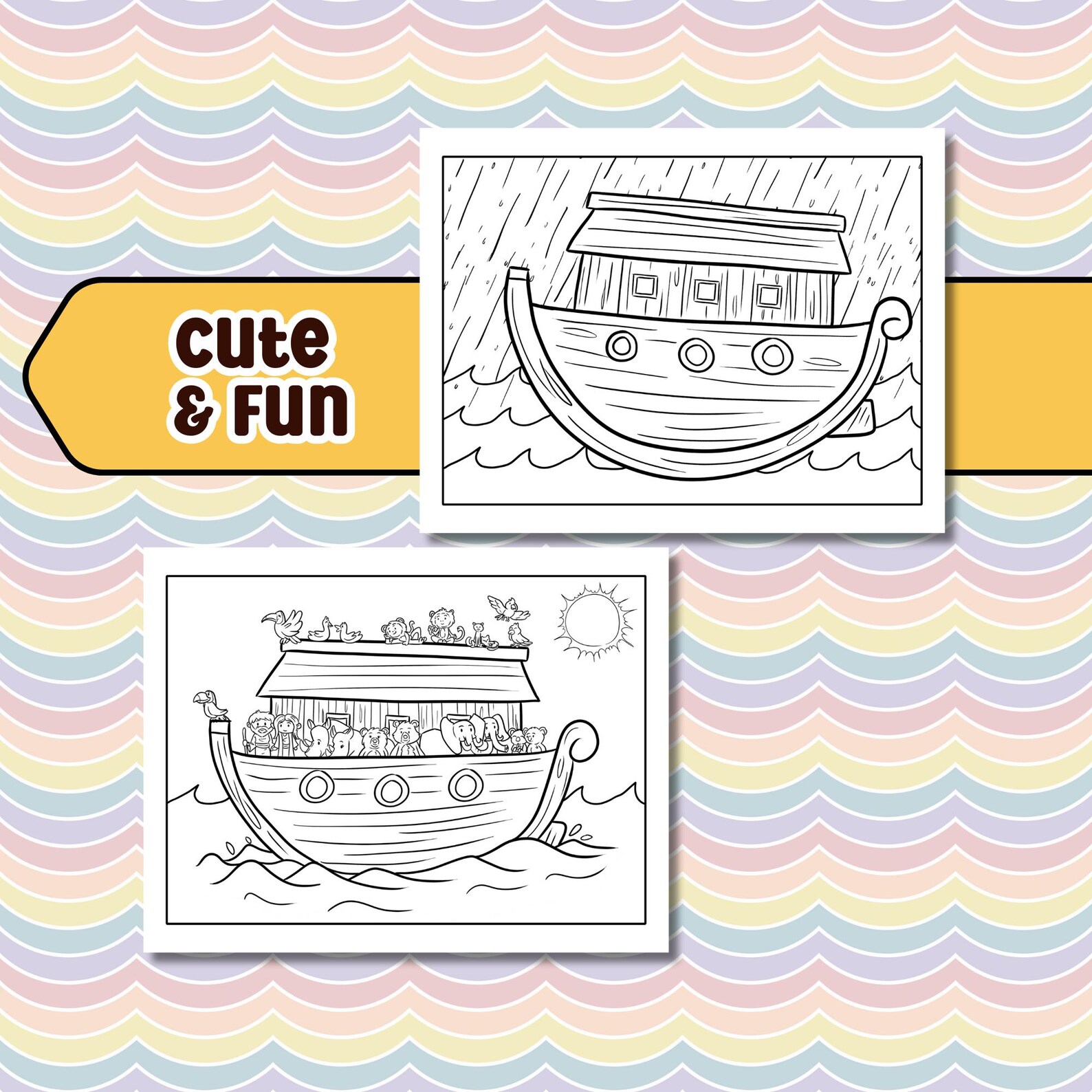 Coloring Kindergarten Bible Noahs Ark Coloring Book Christian Noah ...