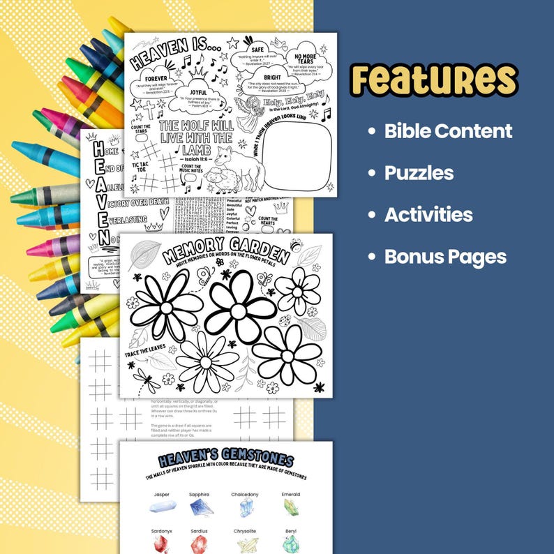 Funeral Activity Printable Memorial Service Child Activity Placemat ...