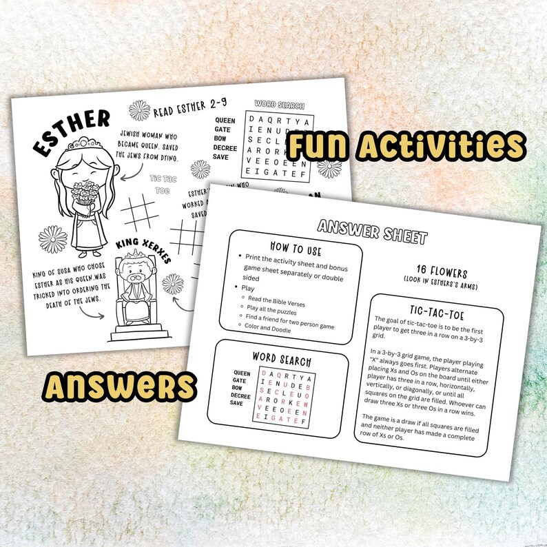 Bible Activity Printable Bible Worksheet Sunday School Lesson Plan ...