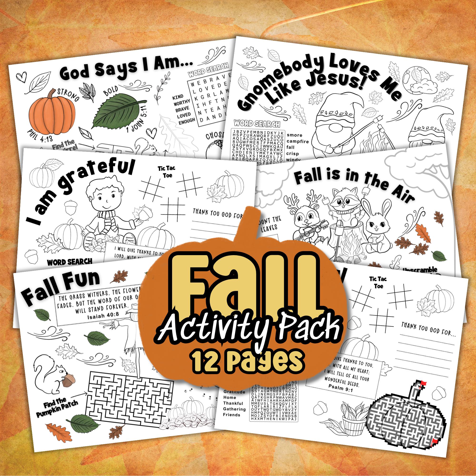 Christian Activity Pack Bible Verse Puzzle Page Fall Lesson on God Love ...