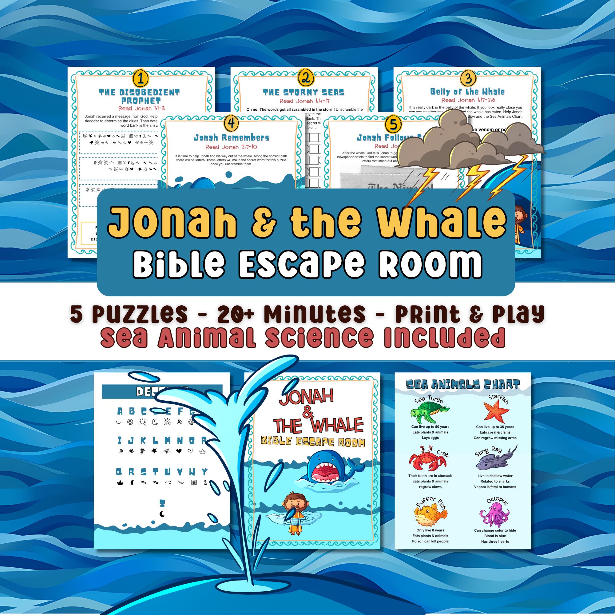 Escape Room Bible Puzzle for Jonah and the Whale Bible Escape Room for ...