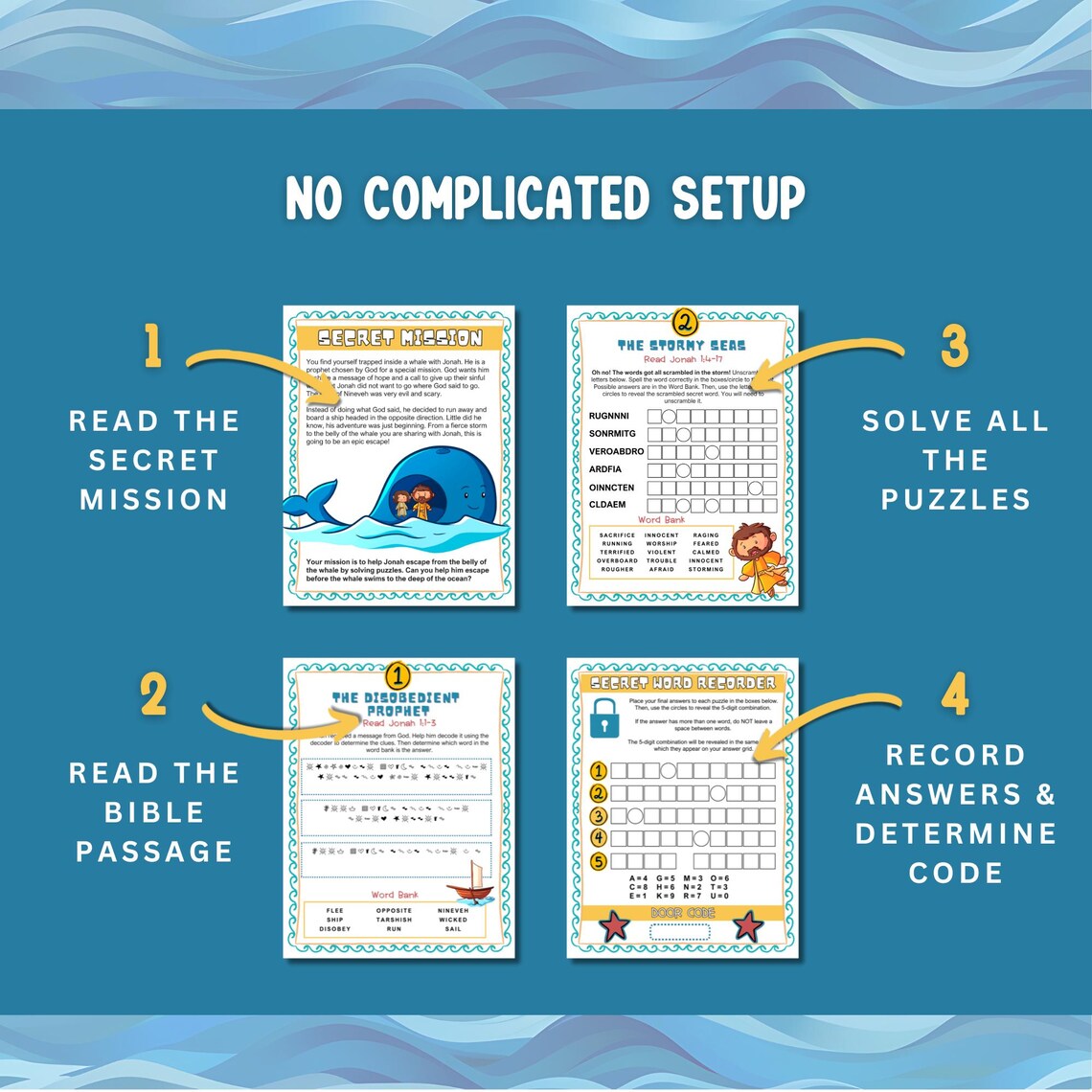 Escape Room Bible Puzzle for Jonah and the Whale Bible Escape Room for ...