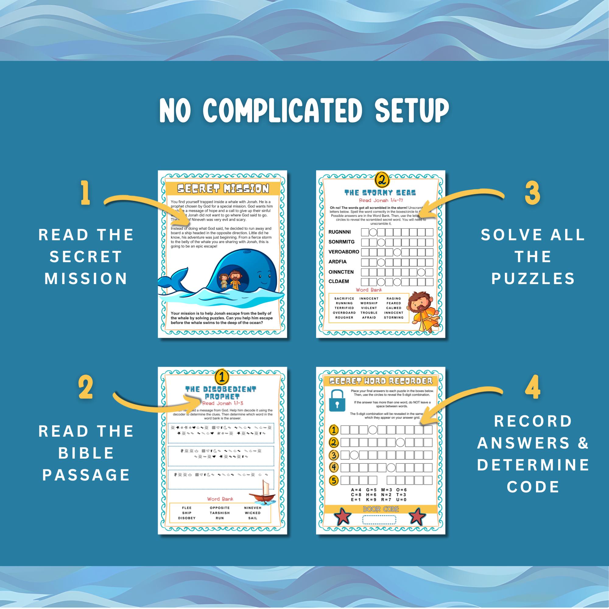 Escape Room Bible Puzzle for Jonah and the Whale Bible Escape Room for ...