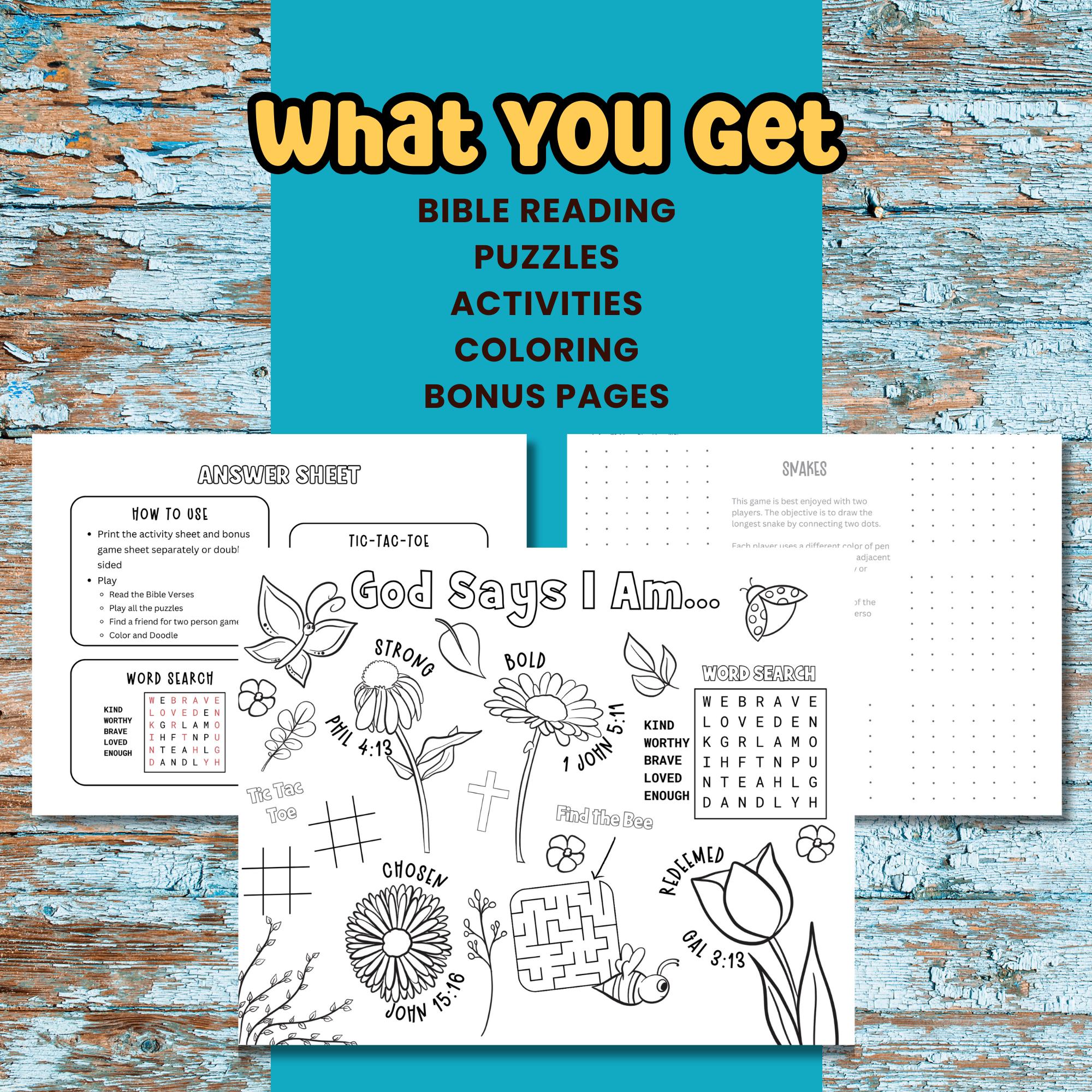 Kids Activities Printable Bible Activity God Says I Am Loved Spring ...