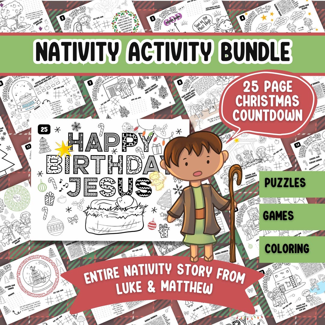 Nativity Kids Activity Countdown Christmas Activity for Kids Advent ...