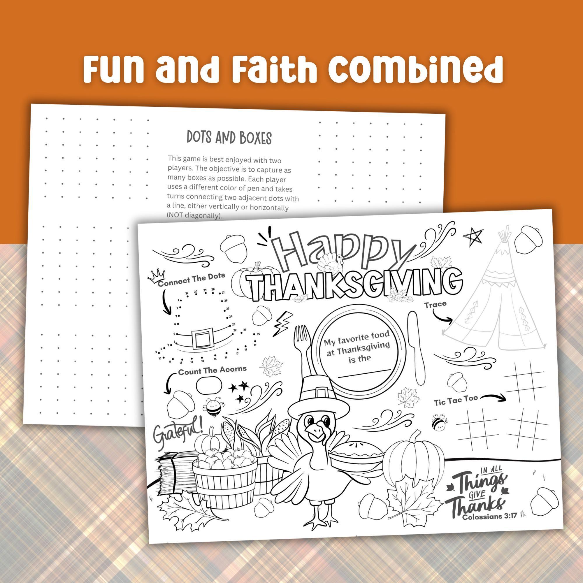 Thanksgiving Bible Printable Christian Activity Sheet Download Digital ...