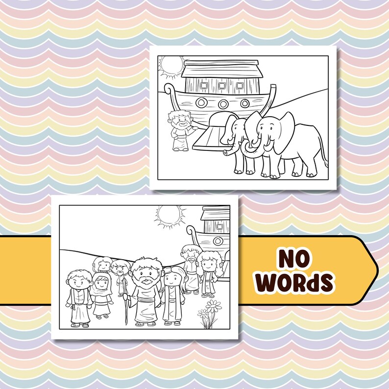Coloring Kindergarten Bible Noahs Ark Coloring Book Christian Noah ...