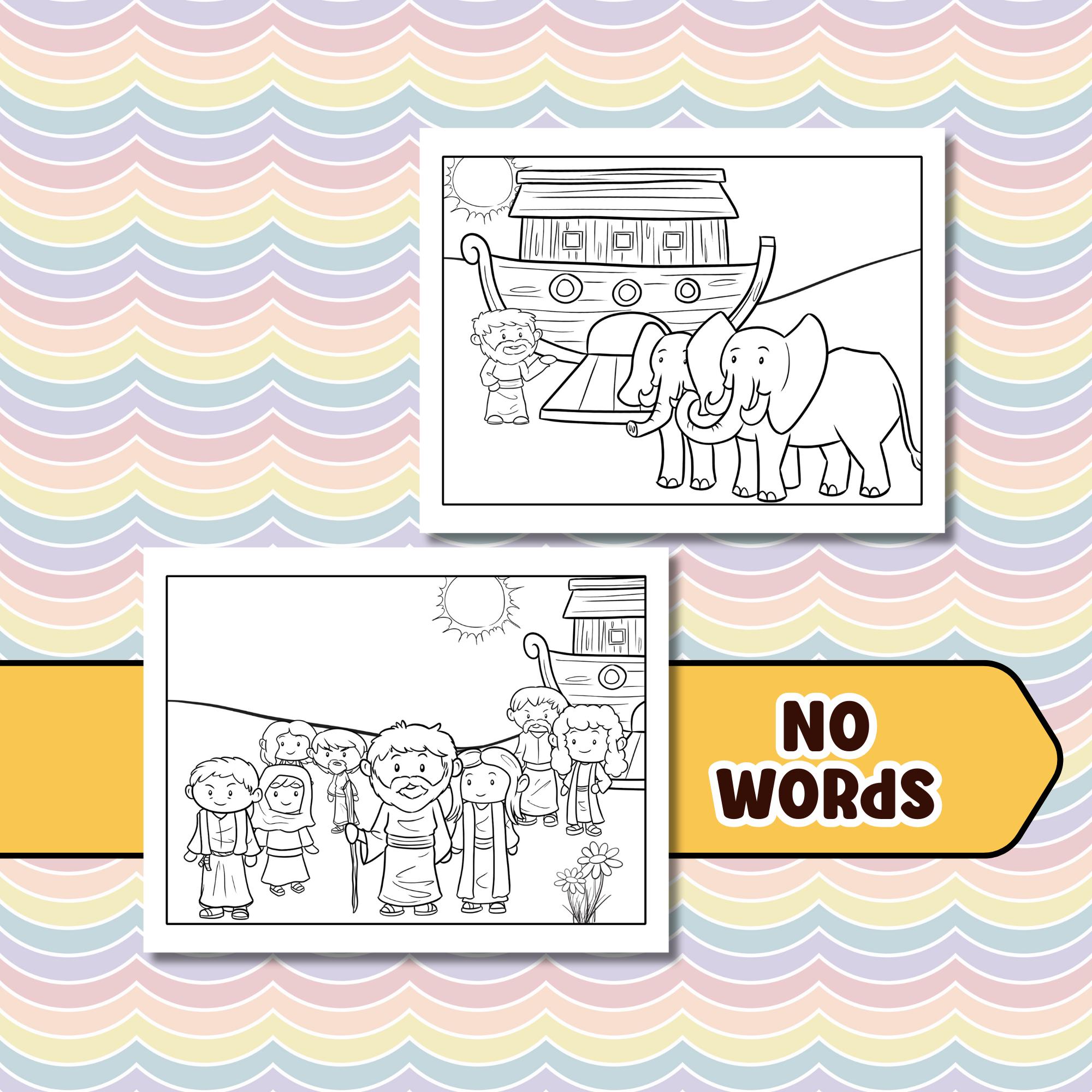 Coloring Kindergarten Bible Noahs Ark Coloring Book Christian Noah ...