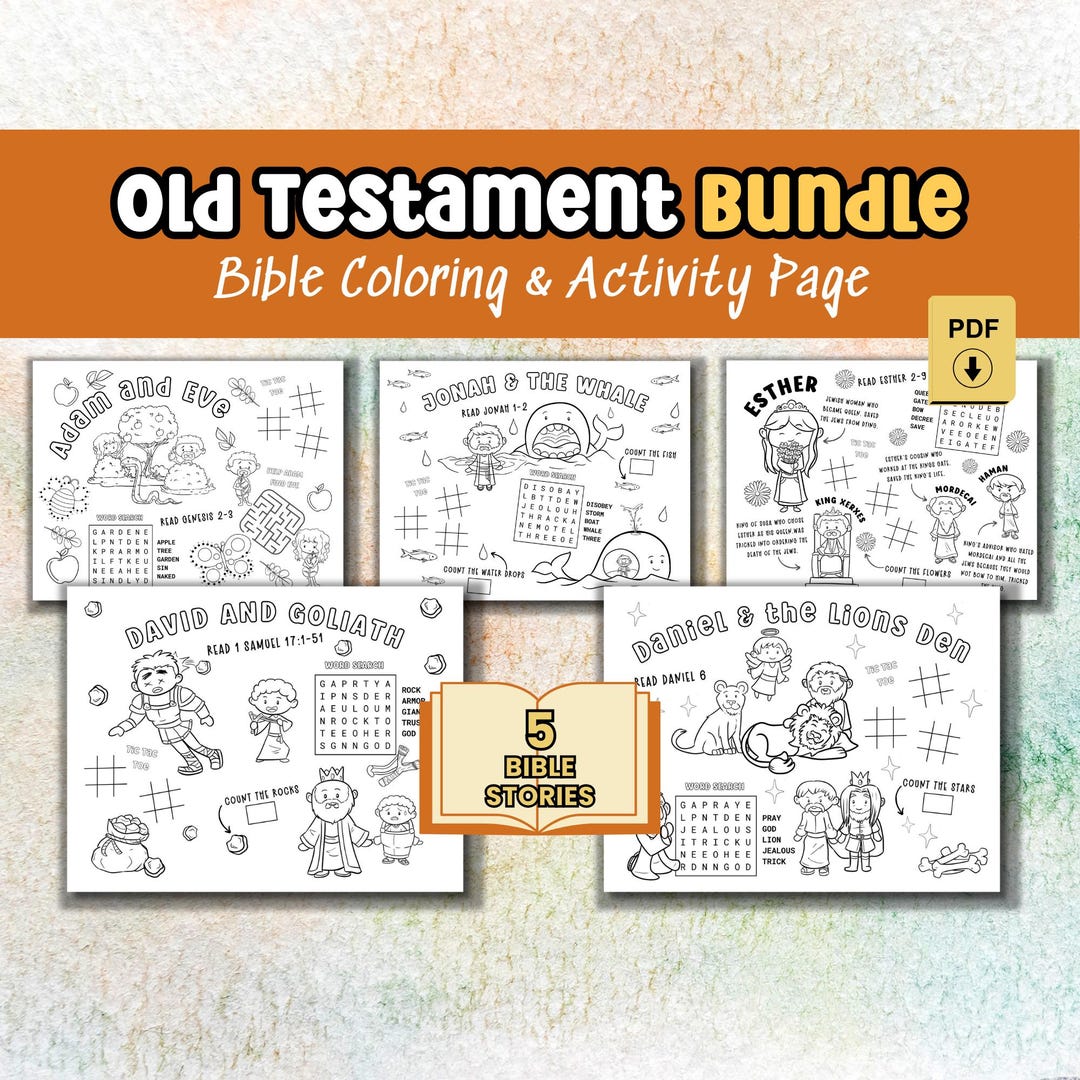 Kid Activities Printable Bible Coloring Page Old Testament Activity ...