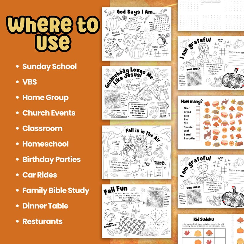 Christian Activity Pack Bible Verse Puzzle Page Fall Lesson on God Love ...