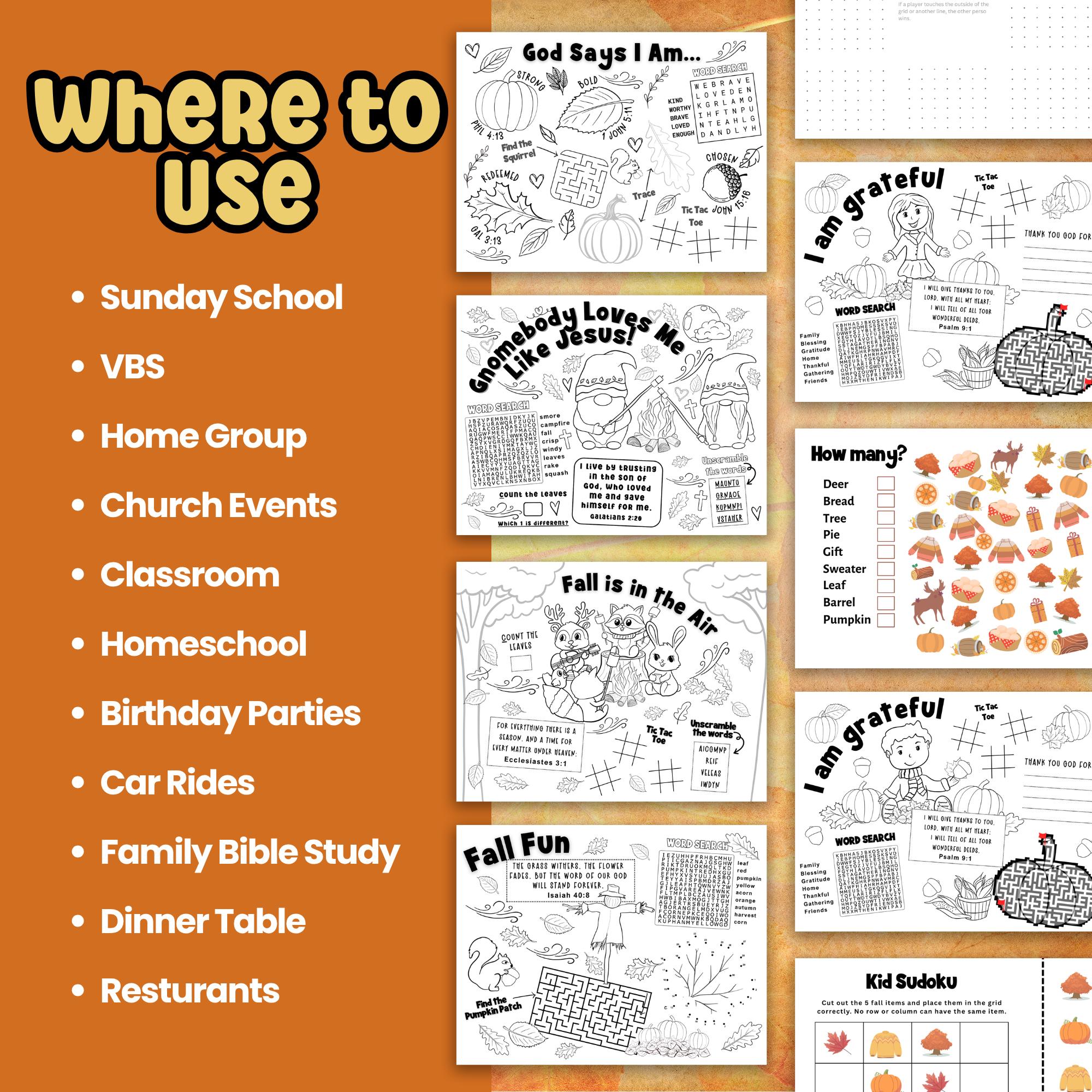 Christian Activity Pack Bible Verse Puzzle Page Fall Lesson on God Love ...