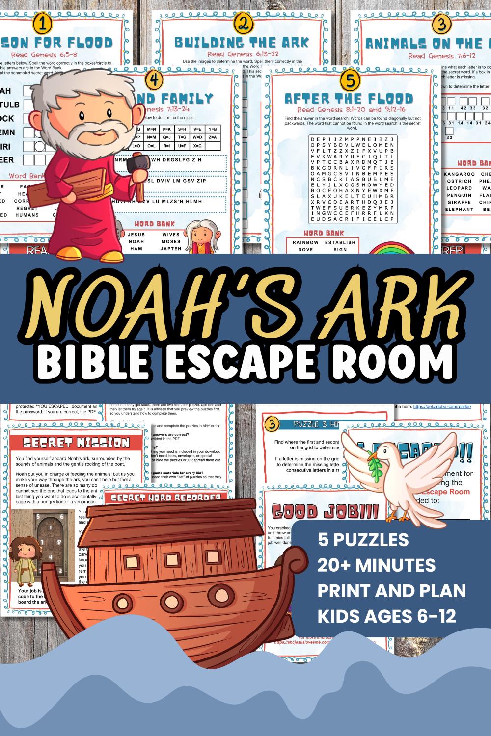 Bible Escape Room for Kids Noahs Ark Escape Room Christian Kid Bible ...