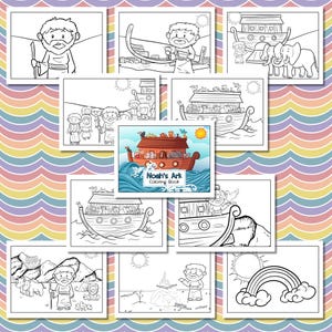Coloring Kindergarten Bible Noahs Ark Coloring Book Christian Noah ...