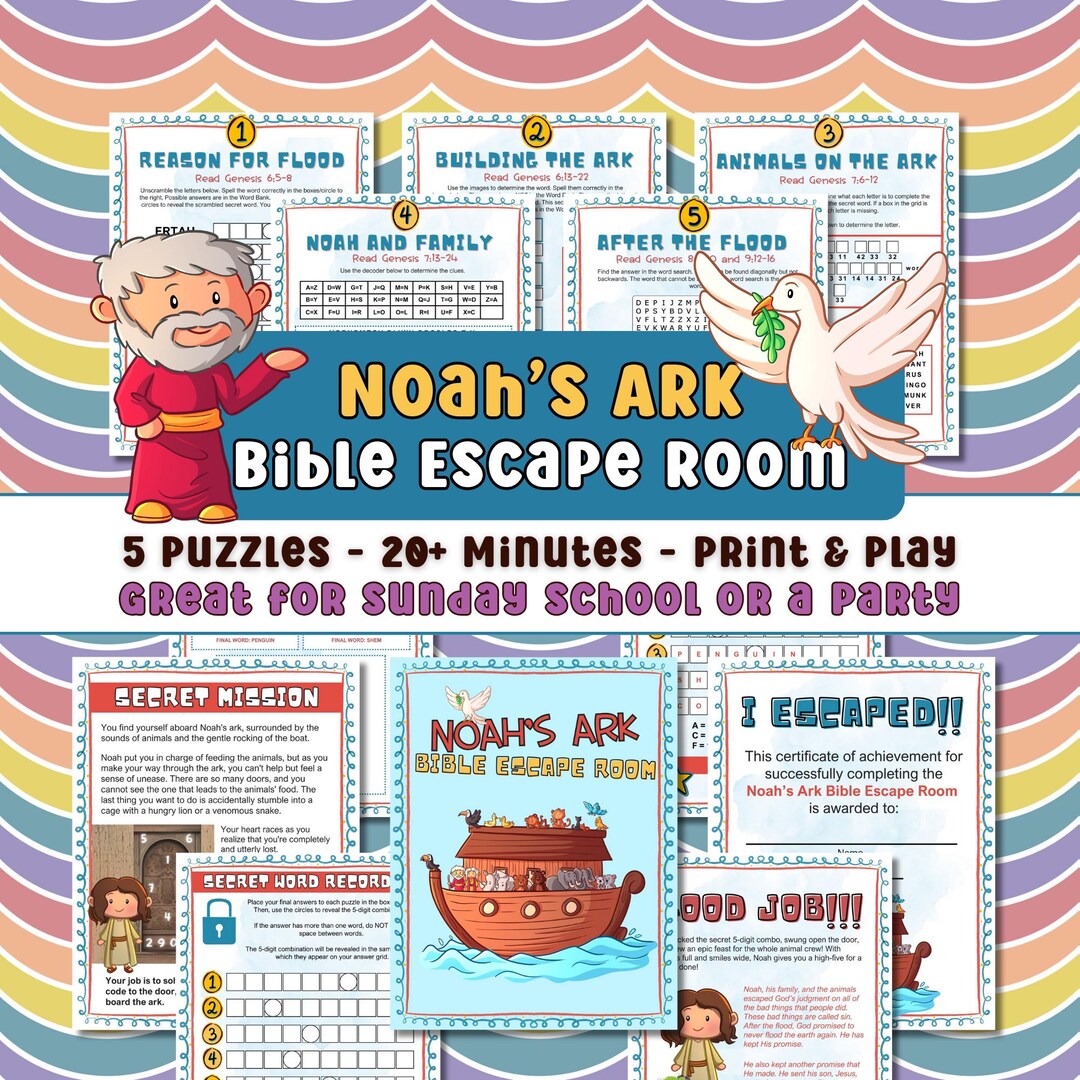 Bible Escape Room for Kids Noah's Ark Escape Room Genesis Escape Room ...