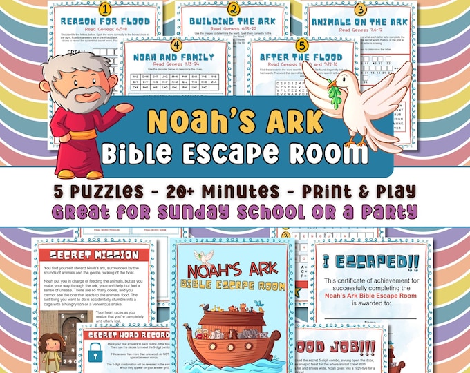 Bible Escape Room for Kids Noah's Ark Escape Room Genesis Escape Room ...