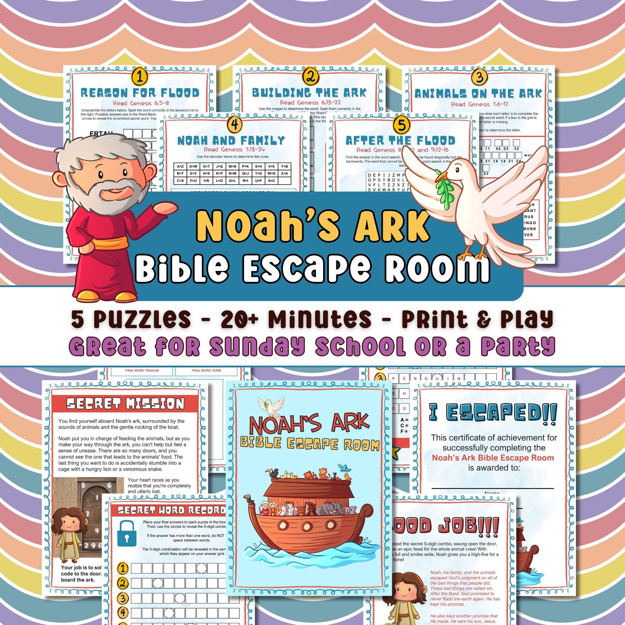 Bible Escape Room for Kids Noah's Ark Escape Room Genesis Escape Room ...