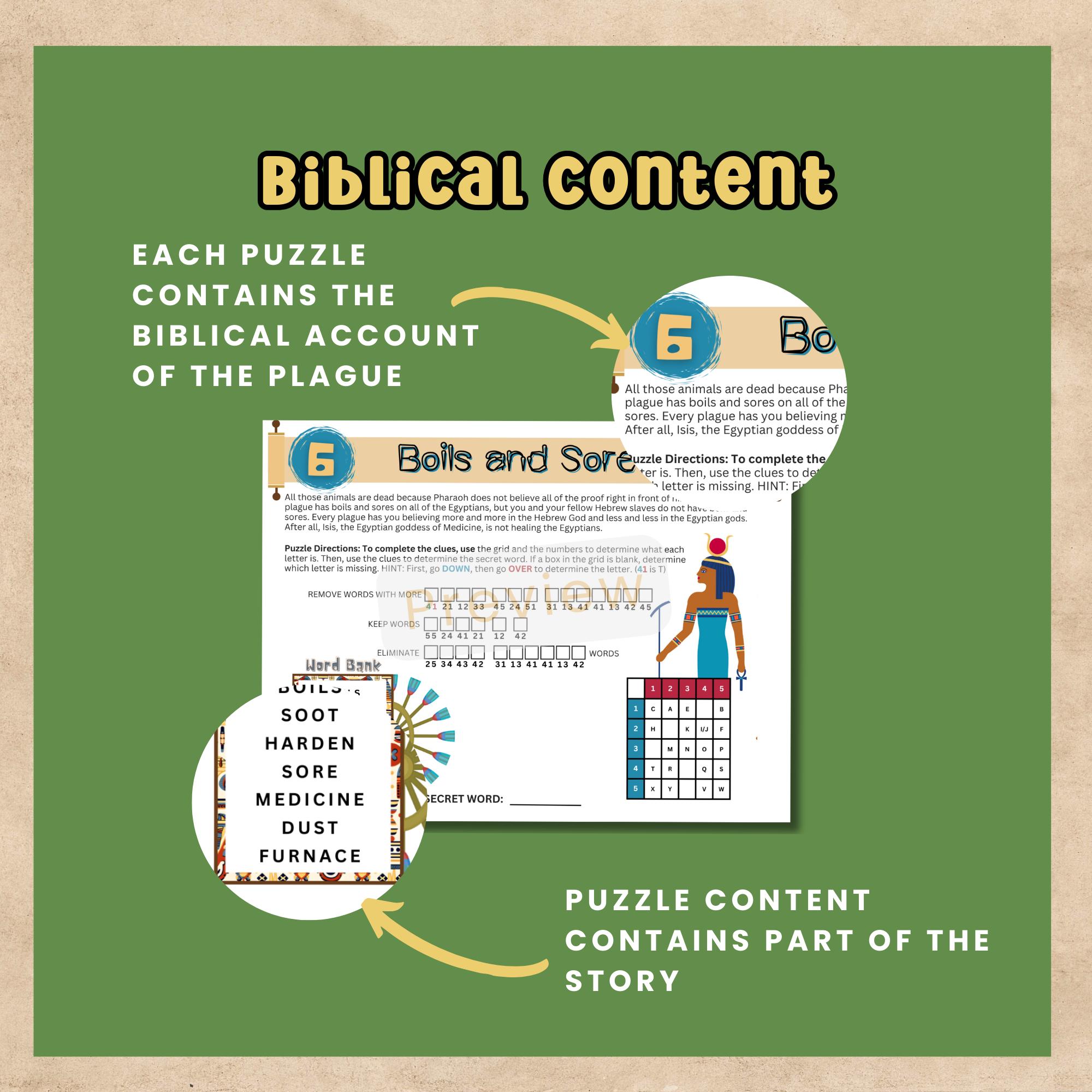 Bible Escape Room With Moses and the Plagues of Egypt Print and Play ...