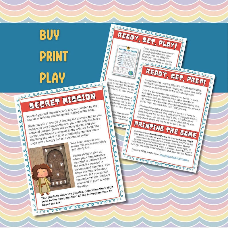 Bible Escape Room for Kids Noah's Ark Escape Room Genesis Escape Room ...