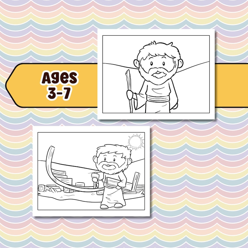 Coloring Kindergarten Bible Noahs Ark Coloring Book Christian Noah ...