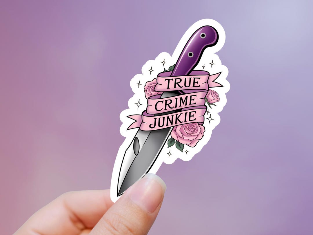 True Crime Junkie Knife Sticker - Etsy