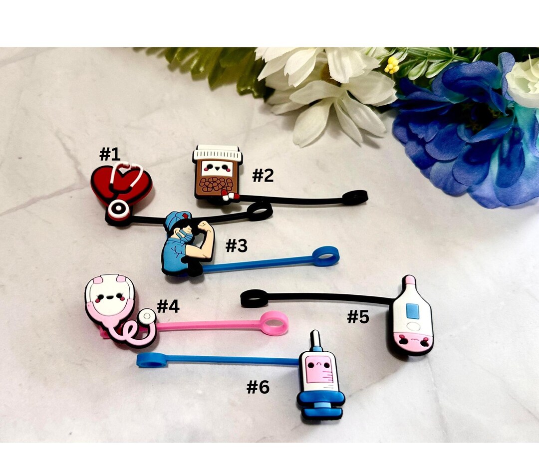 Medical Straw Toppers, Cute Straw Toppers, Straw Covers, Medical Straw ...