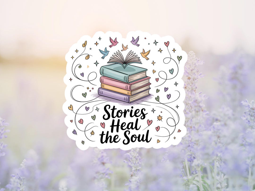 Stories Heal the Soul Book Stack Sticker - Etsy