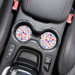 Purple, Red, Orange Floral Car Coasters - Etsy