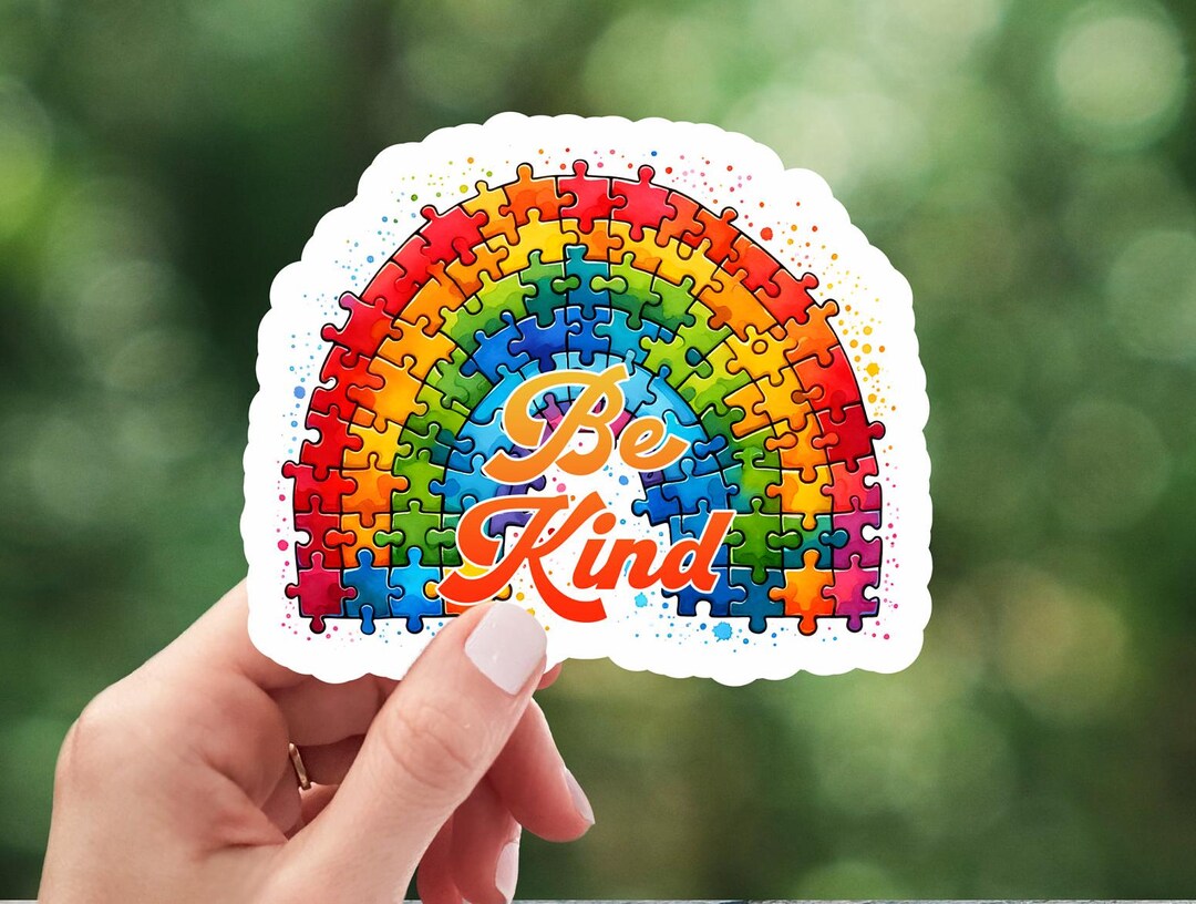Be Kind Rainbow Sticker, Laptop Sticker, Tablet Sticker, Kindle Sticker ...