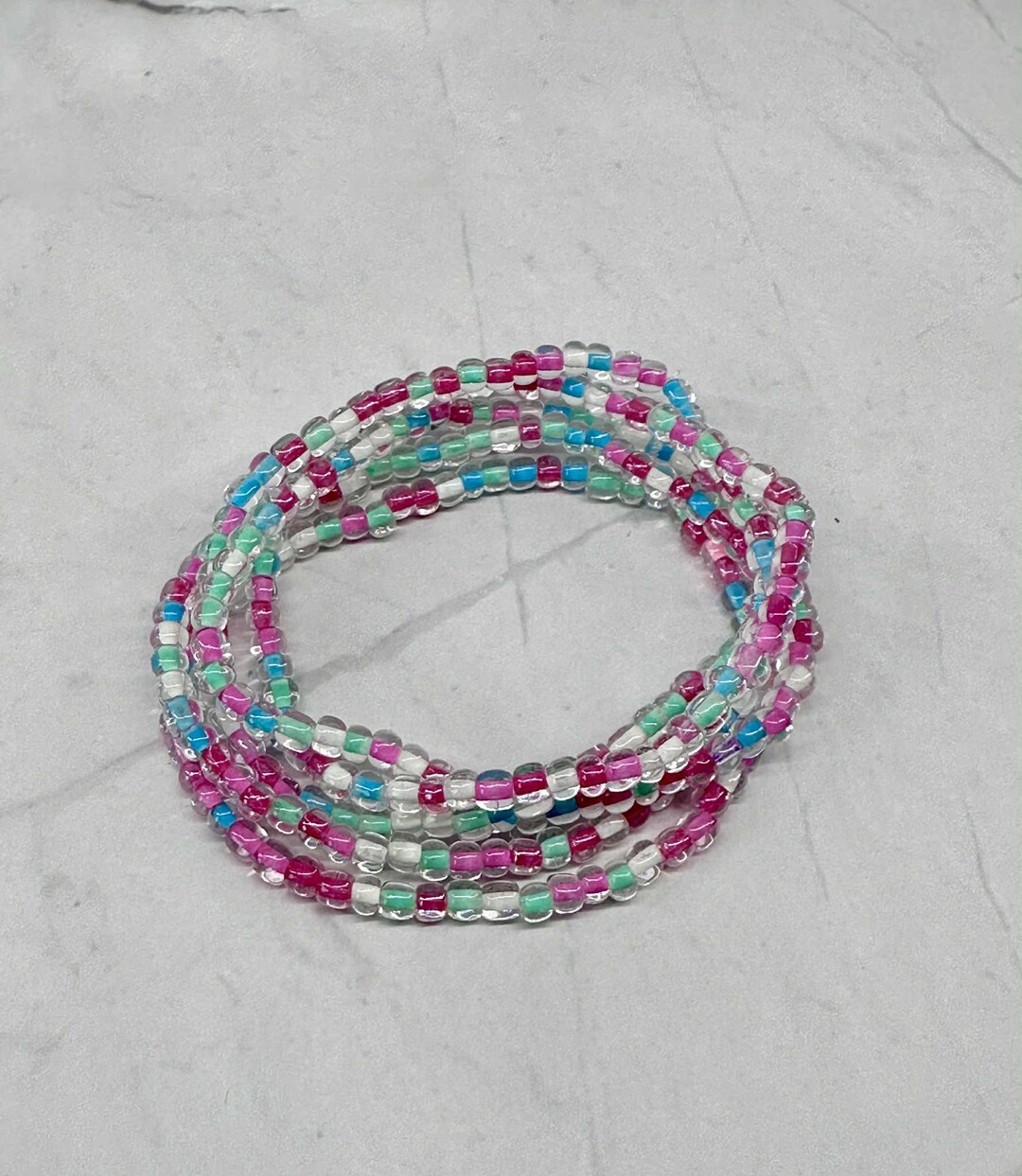 Single Strand Multi Spring Garden Seed Bead Stretch Bracelet - Etsy